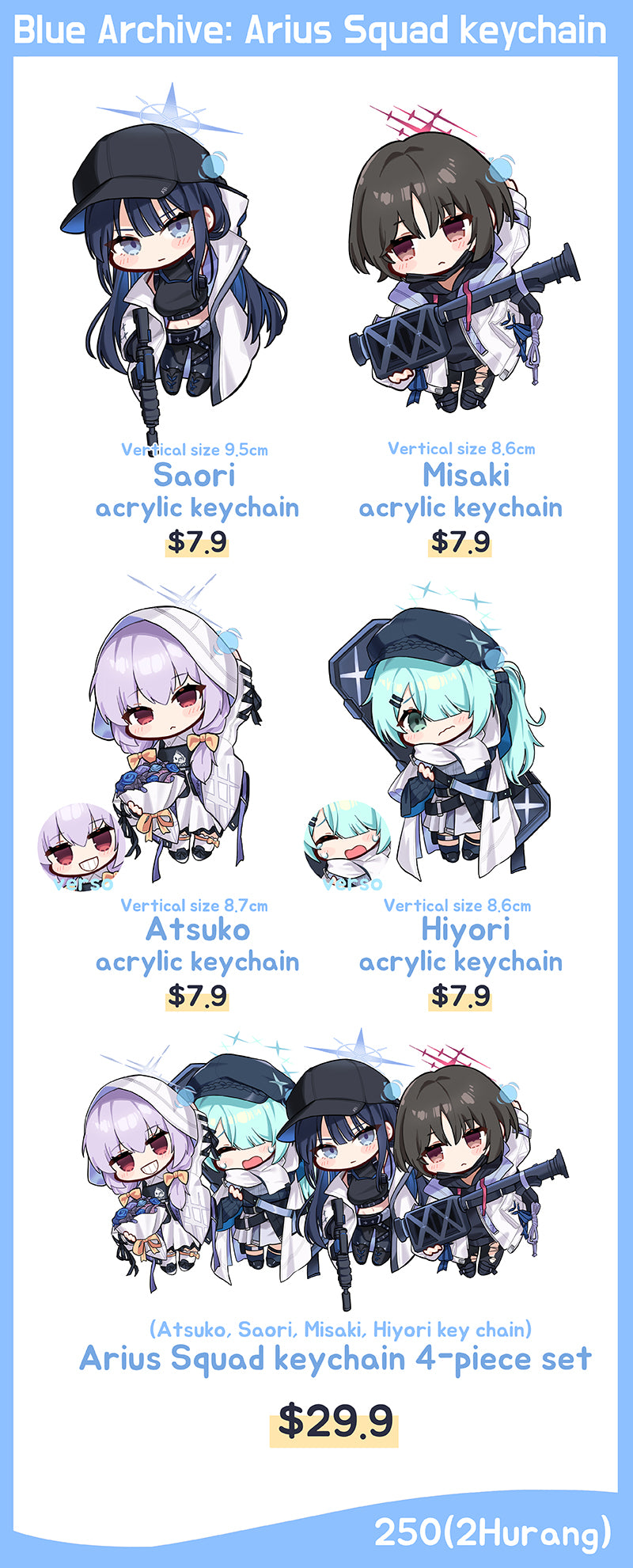 Blue Archive Arius Squad Acrylic Charms - 2Hurang – FT MediaWorks